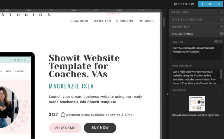 4 Easy Ways To Boost Your SEO in Showit (Free Checklist) - Sugar Studios Design